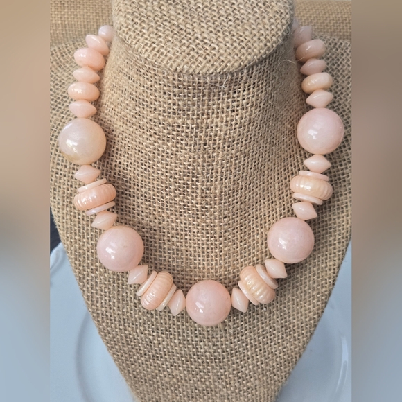 Jewelry | Peach Pink Chunky Bead Costume Necklace | Poshmark